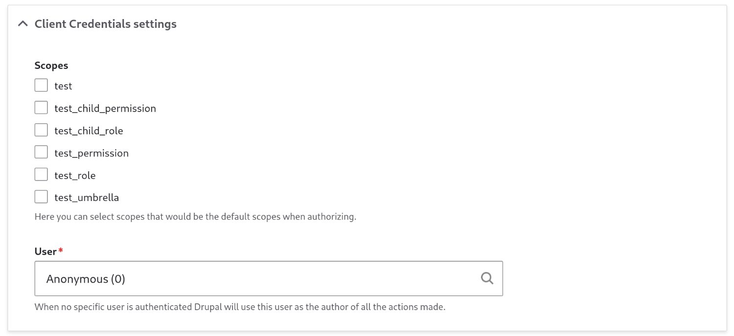No way to limit allowed scopes for a consumer using client credentials [#3495325] | Drupal.org